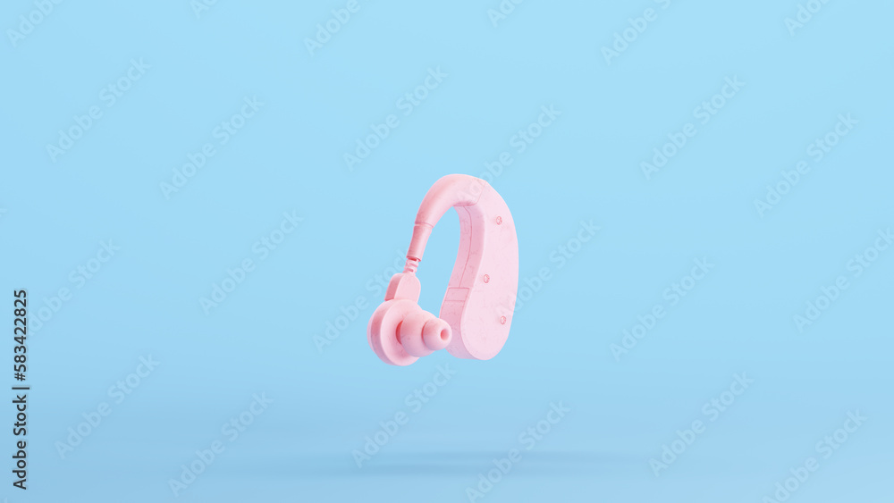 Pink Hearing Aid Audio Impairment Device Deafness Deaf Kitsch Blue ...
