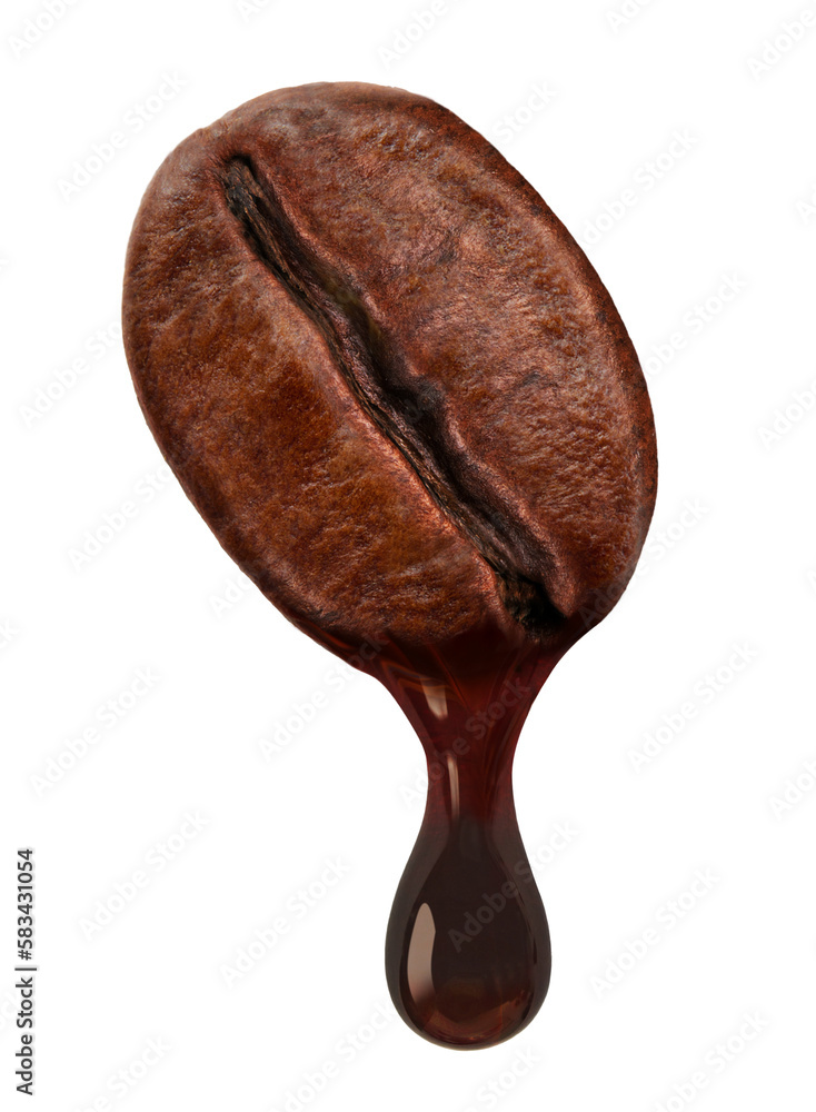 Drop of coffee dripping from coffee seed. Png transparency Stock Photo ...