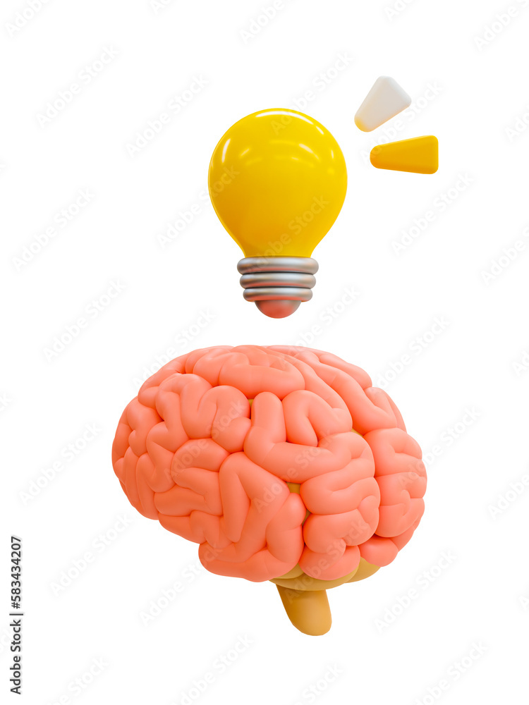 3d minimal growth mindset concept. Generate new idea. come up with a ...