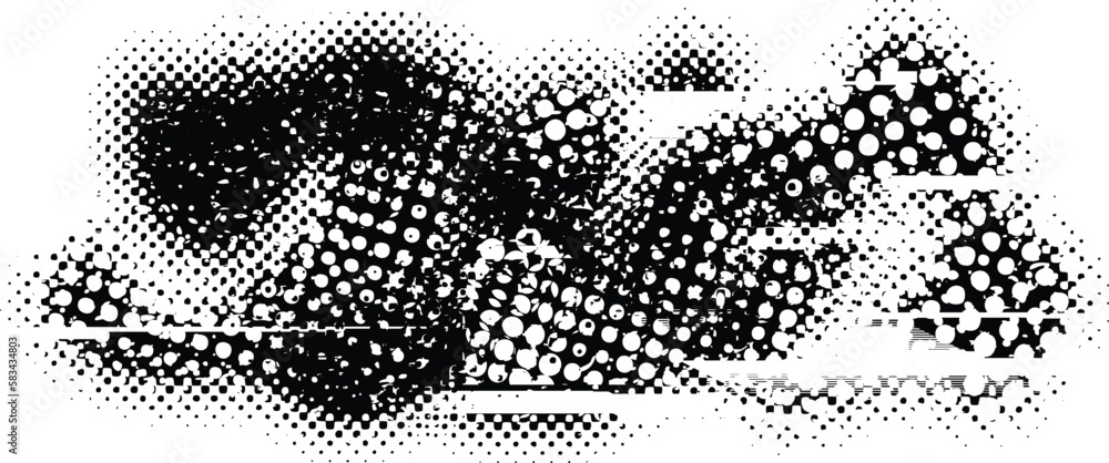 Glitch distorted grungy isolated banner . Design element for brochure ...