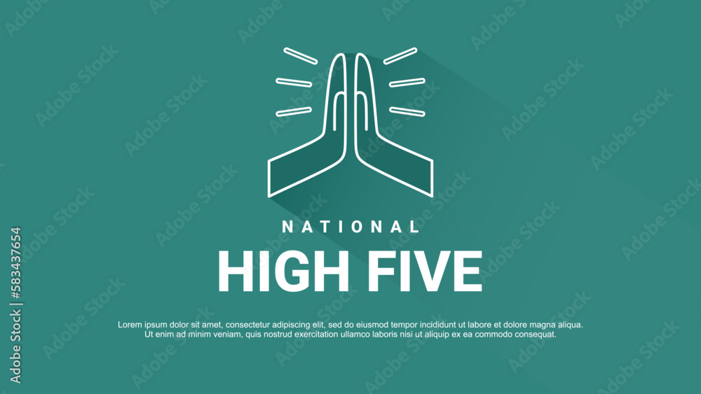 National high five day banner poster isolated on white background ...