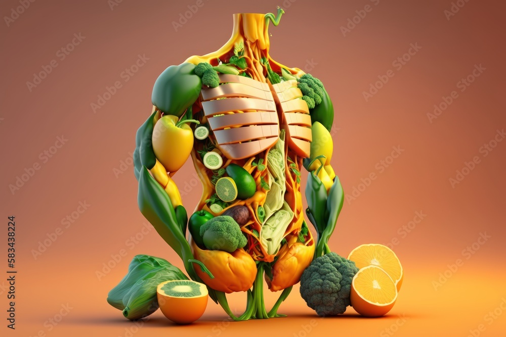 Vegetables forming a human body metabolism and nutrition, Eating Diet ...