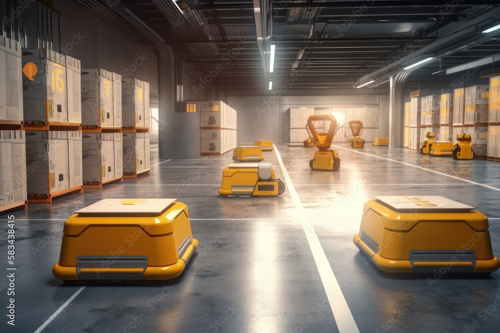 Concept of smart factory and 5G for industrial. Autonomous Robotic ...