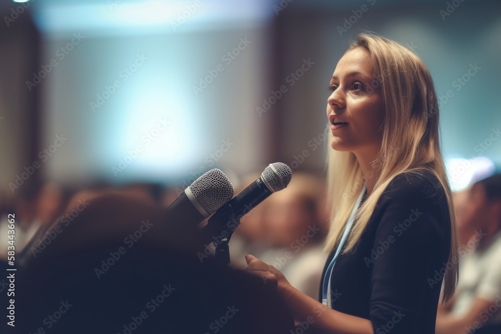 Empowered Voices: A Confident Young Woman Leading the Way generative ai ...