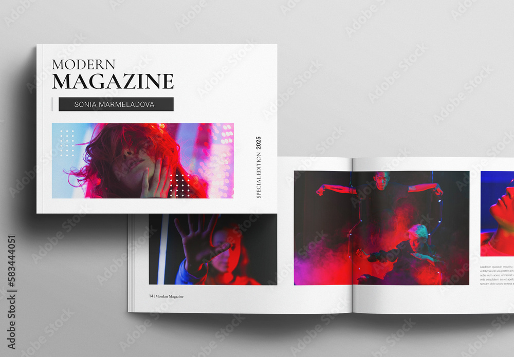 Modern Magazine Template Landscape Stock Template | Adobe Stock