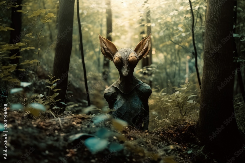 Cryptic Creature Disguised as Leaves and Branches in the Woods ...