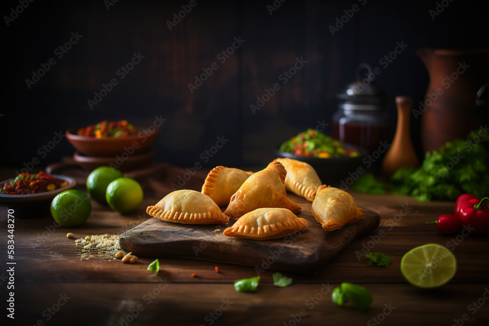 Homemade Stuffed Chicken Empanadas. Latin american food. colombian food ...