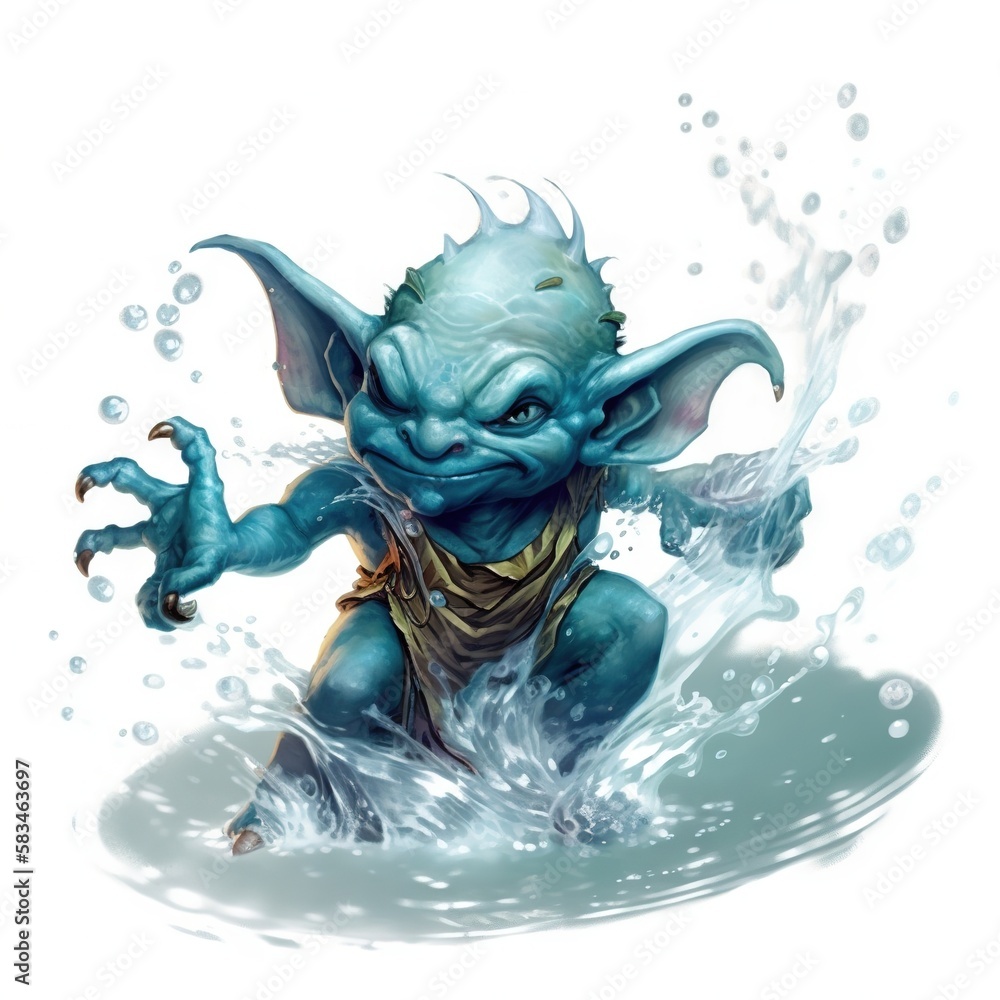 Fantasy RPG water goblin illustration, created with generative ai Stock ...