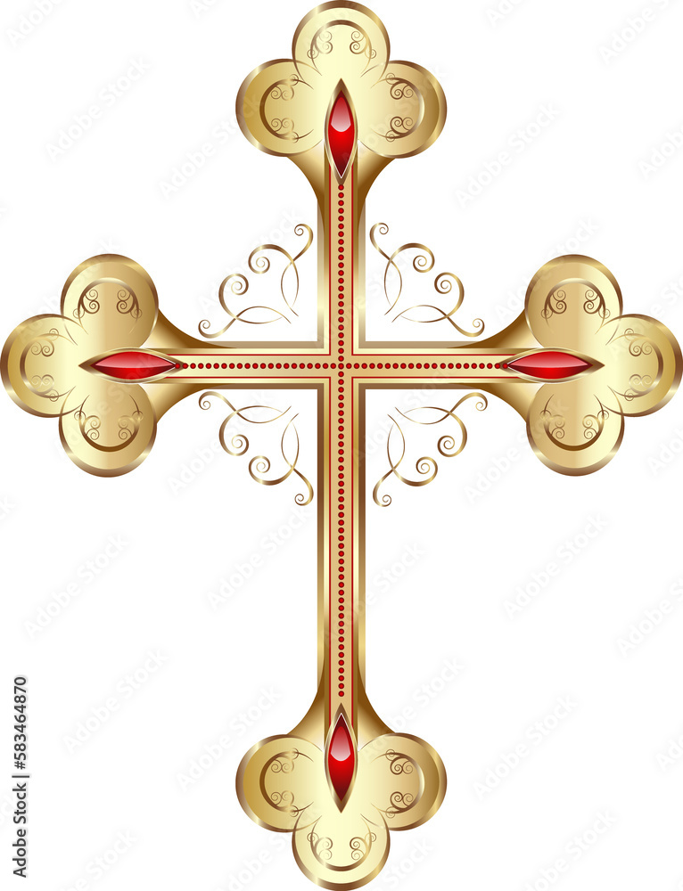 Gold cross Stock Illustration | Adobe Stock