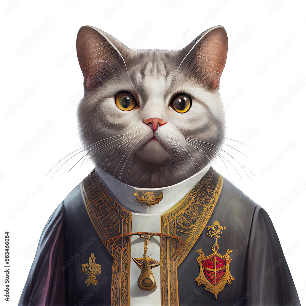 Cat wearing priest religious outfit, generated AI, generated, AI Stock ...
