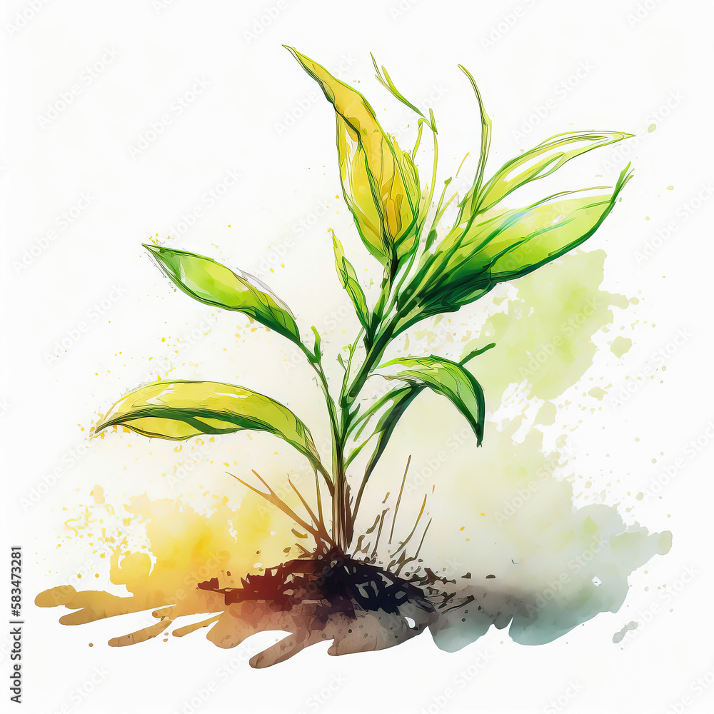 World earth day, planting a young plant, plant in the ground, green ...