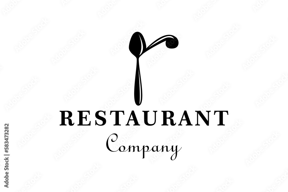 Initial Letter R with Spoon Fork for Restaurant logo design Stock ...