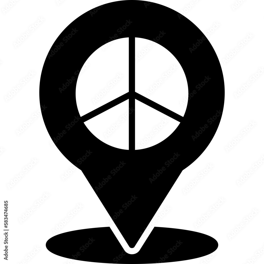 Peace Location Icon Stock Vector | Adobe Stock
