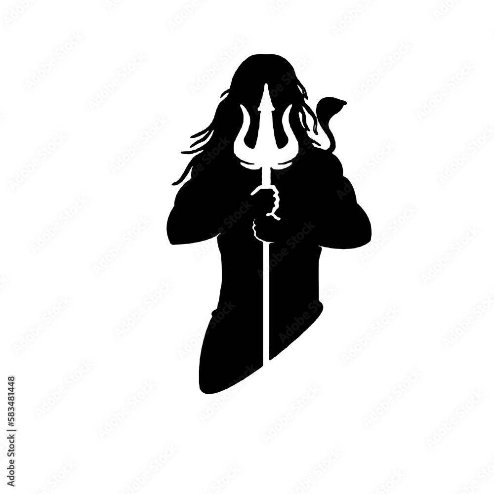 Lord mahadev trendy graphic silhouette design with artwork creative and ...