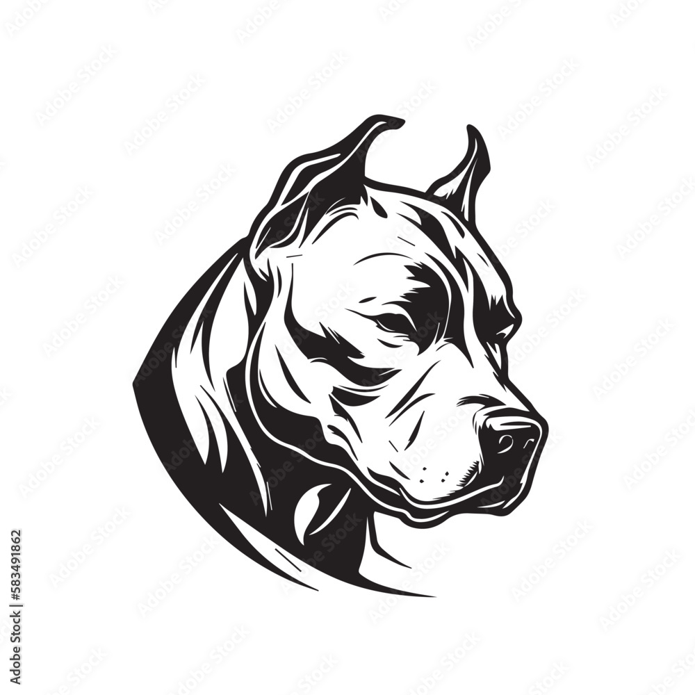 Pitbull Silhouette Vector