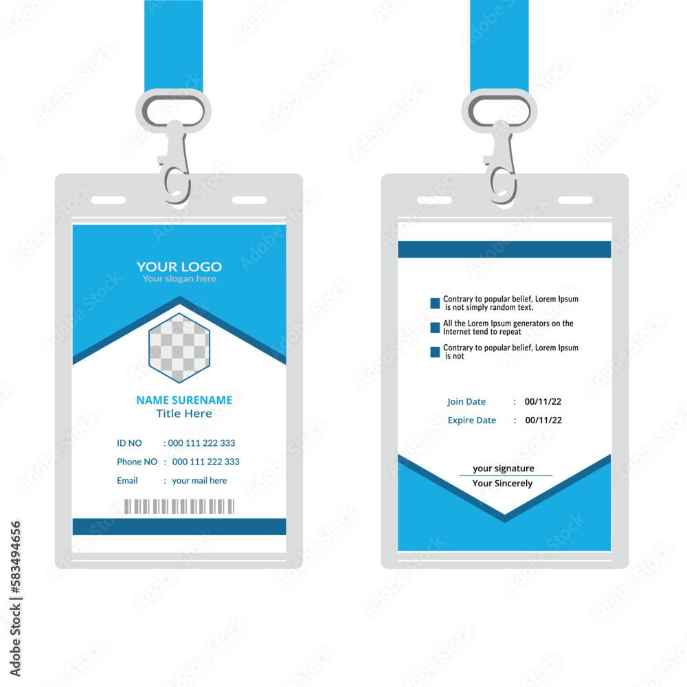 Simple and Clean ID Card Design Template. Professional corporate id ...