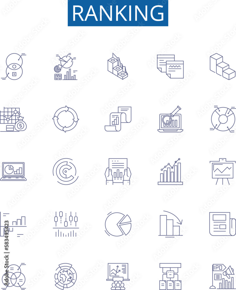 Ranking line icons signs set. Design collection of Ranking, Rank, Place ...