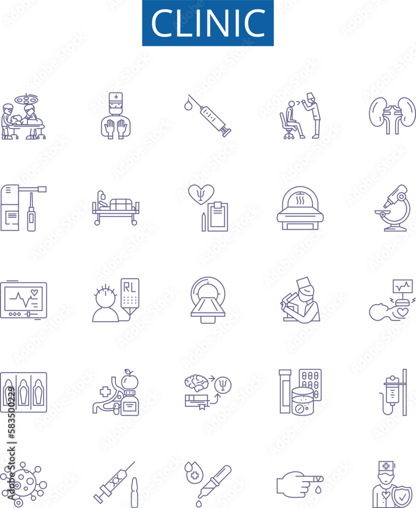 Clinic line icons signs set. Design collection of clinic, health ...