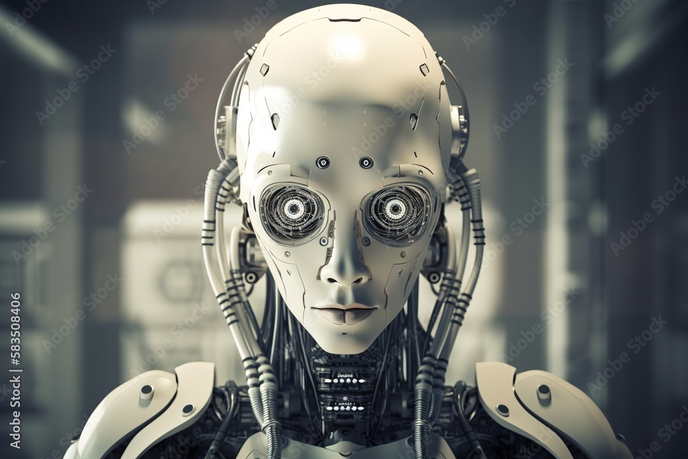 Human Android. Human Robot. The future of humans as robots. Generative ...