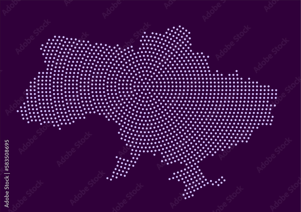 Dotted map of Ukraine. Vector illustration. Stock Vector | Adobe Stock