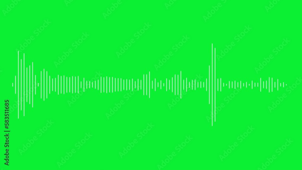 Sound signal on green screen background. Podcast voice speech levels ...