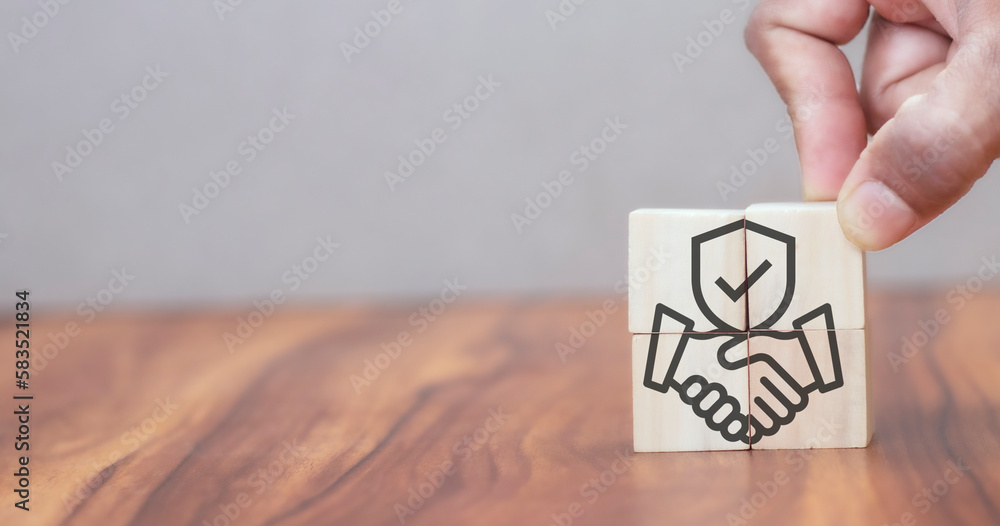 Poster Trust and respect, Work safety collaboration concept – Wall Art ...