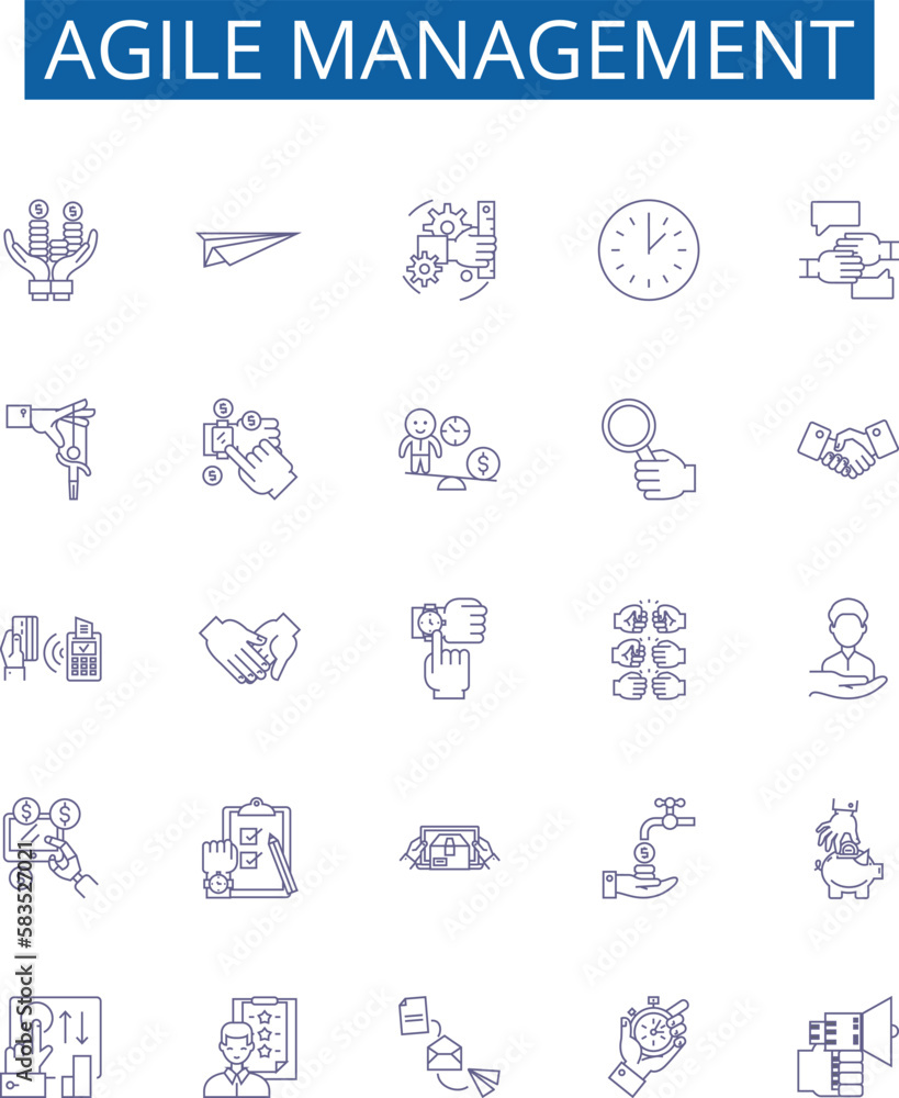 Agile Management Line Icons Signs Set Design Collection Of Agile