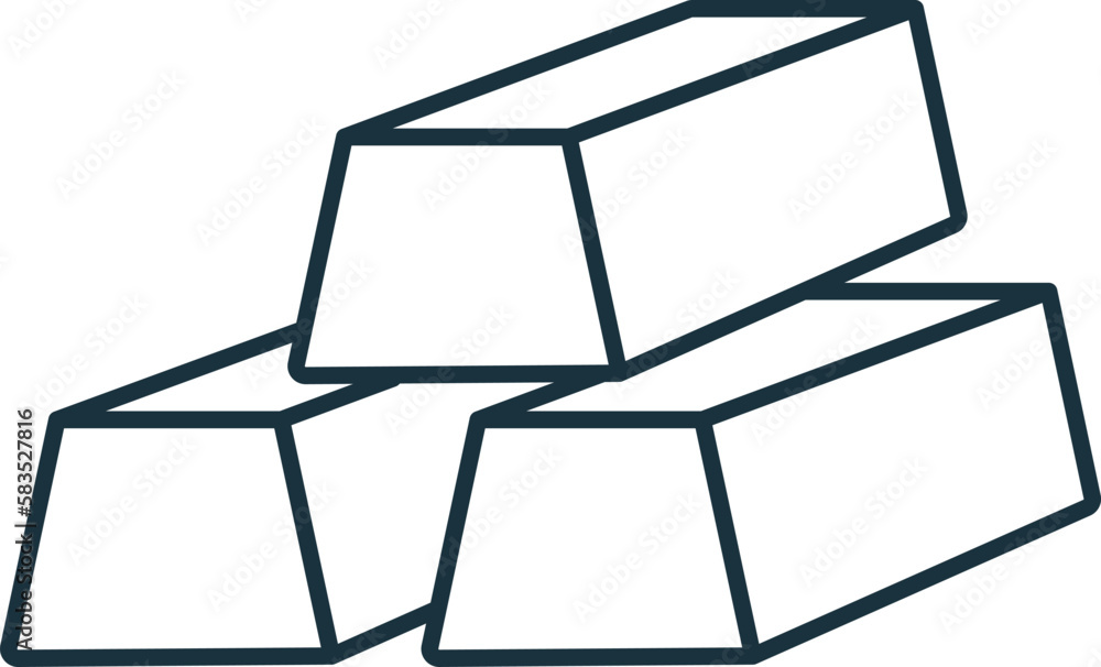Gold Bars line icon. Monochrome simple Gold Bars outline icon for ...