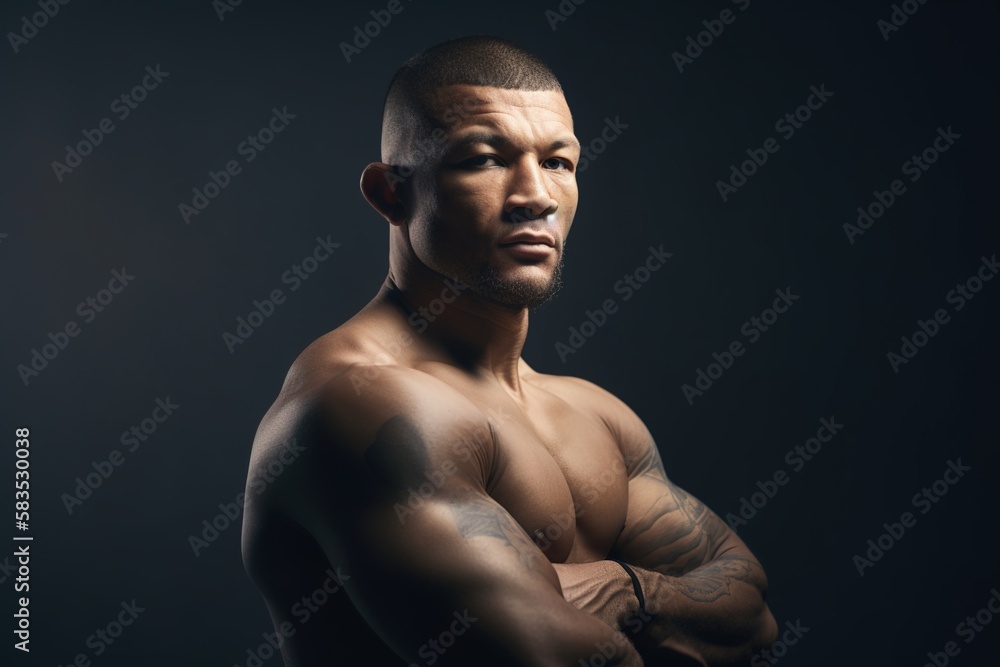 Bodybuilder MMA boxe martial art crossfit fighter male gym sports coach ...