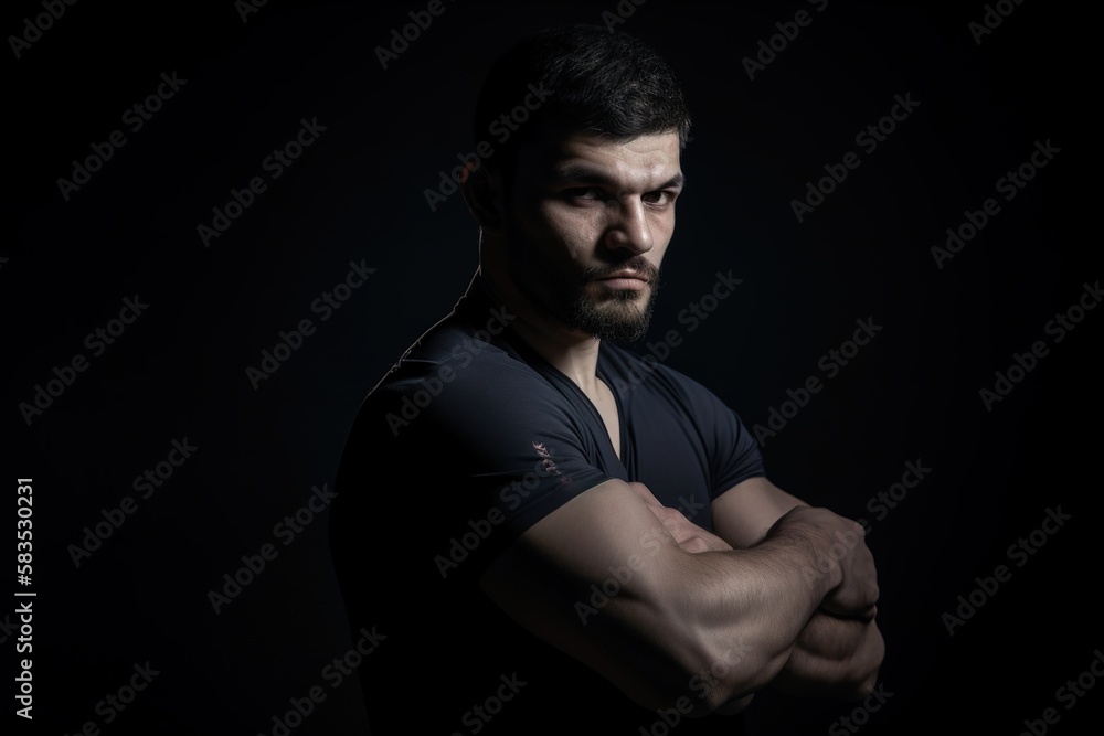 Bodybuilder MMA boxe martial art crossfit fighter male gym sports coach ...