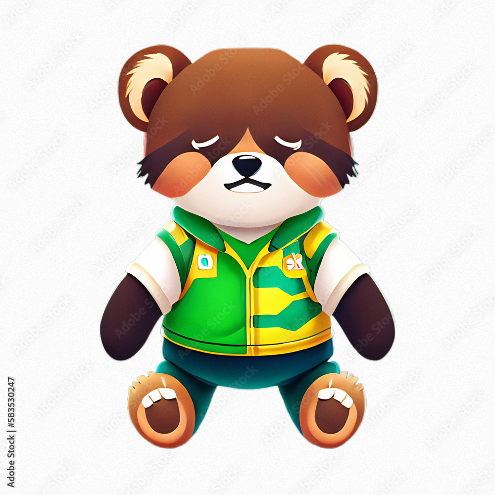 cute sad panda wearing, transparent image, AI art. Stock Illustration ...
