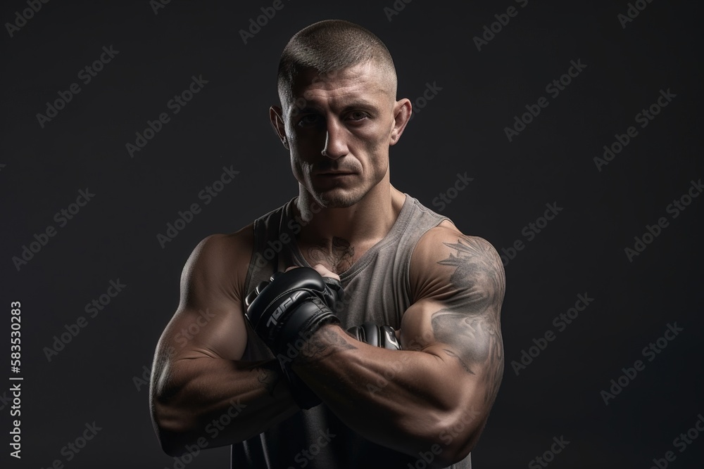 Bodybuilder MMA boxe martial art crossfit fighter male gym sports coach ...