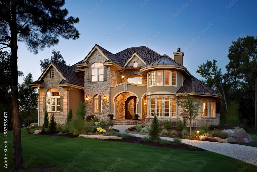 Beautiful Fancy Home Exterior. Generative Ai. luxury, modern ...