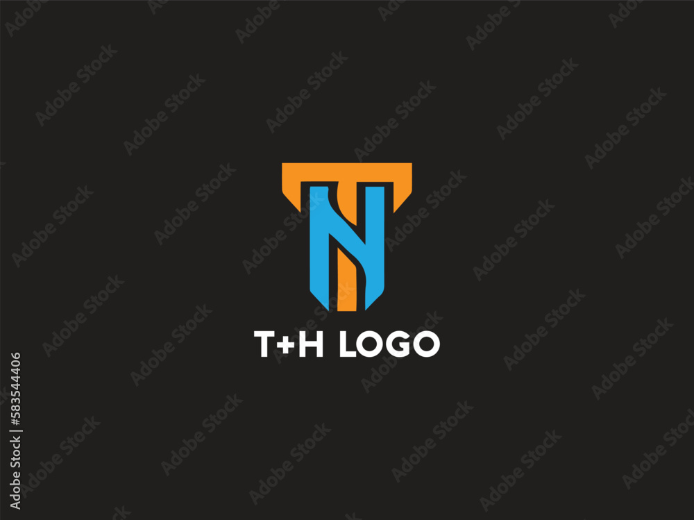 T H TH HT Shield Letter Alphabet Monogram Initial Vector Abstract ...