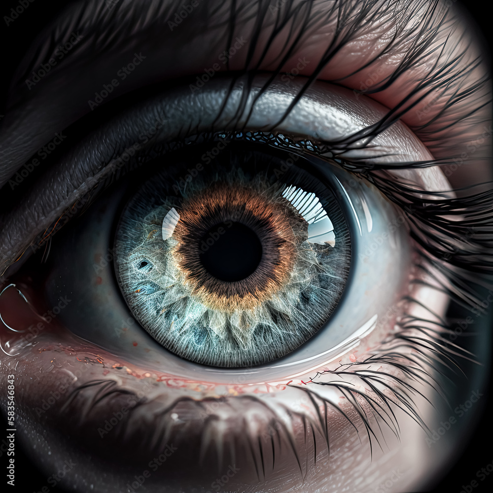 A digital camera was used to photograph a human eye, creating a high ...
