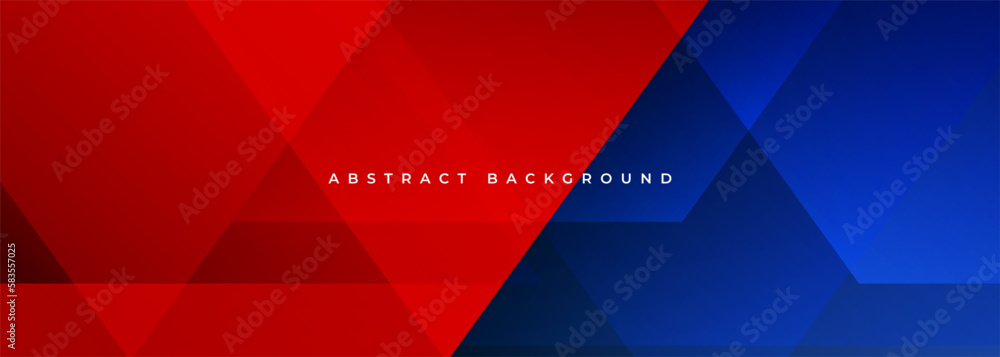 Red and blue modern abstract wide banner with geometric shapes. Blue ...
