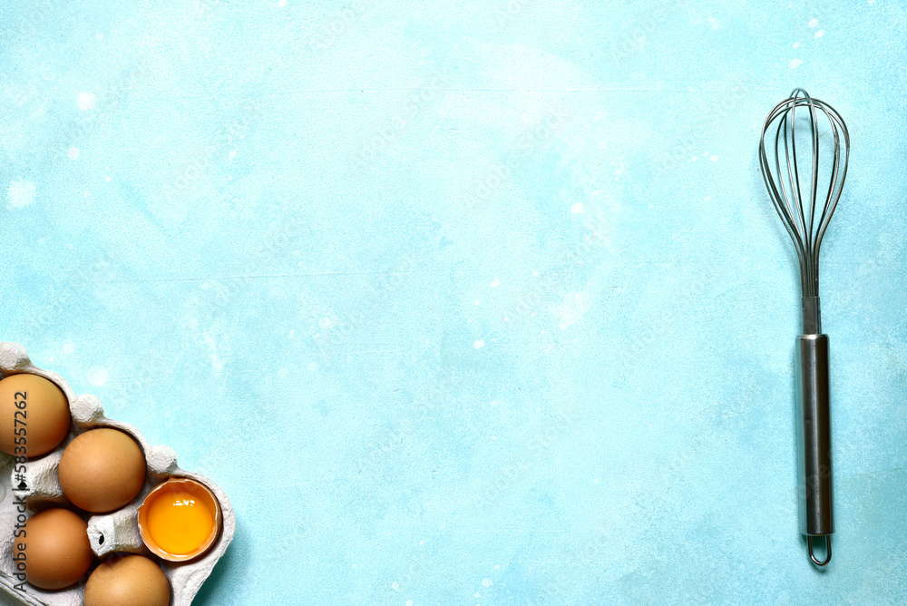 Culinary background with ingredients and props for baking. Top view ...