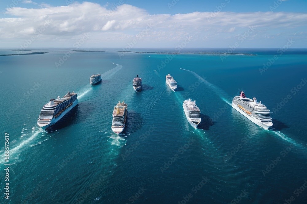 Several cruise ships in the ocean is a magnificent sight that ...