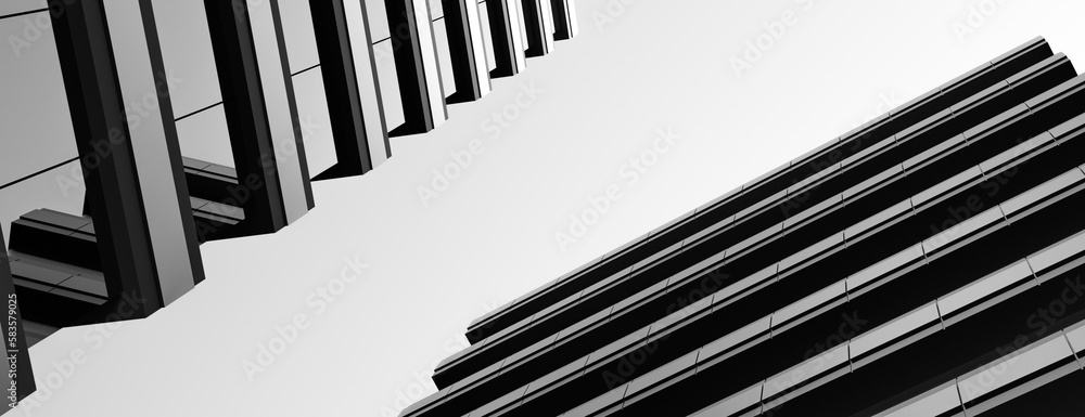 Design of modern buildings monochrome.Modern buildings banner,wallpaper ...