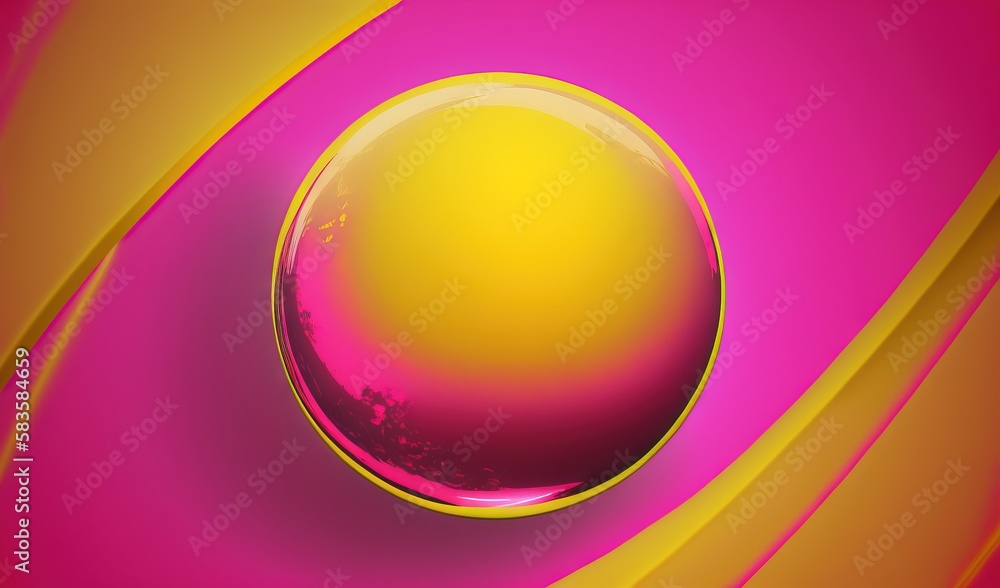 a yellow and pink object is shown in this image, it looks like a sphere ...
