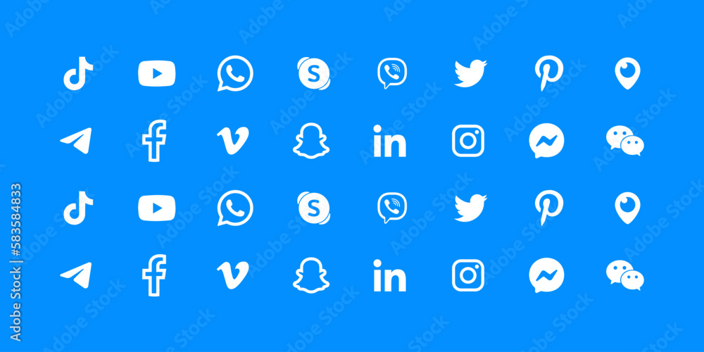 Tiktok; YouTube; whatsapp; skype; viber; twitter; pinterest; periscope ...