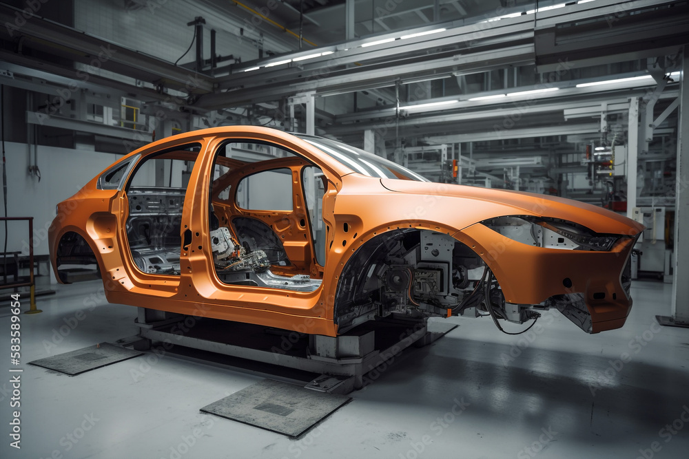 Generative ai automated robot arm assembly line manufacturing car Stock ...