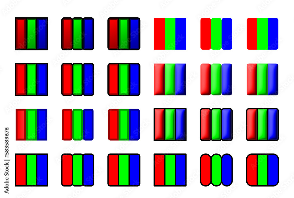 RGB Pixel. Vector RGB Screen. Transparent PNG. No background. Stock Illustration | Adobe Stock