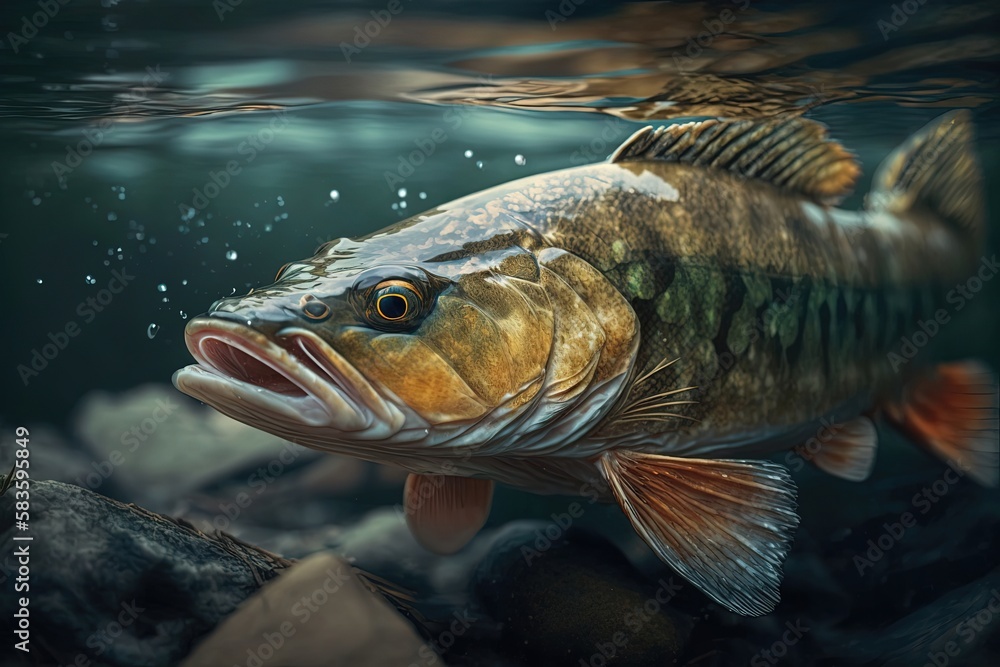 Mutated fish in a polluted sea, with unnatural features and deformities ...