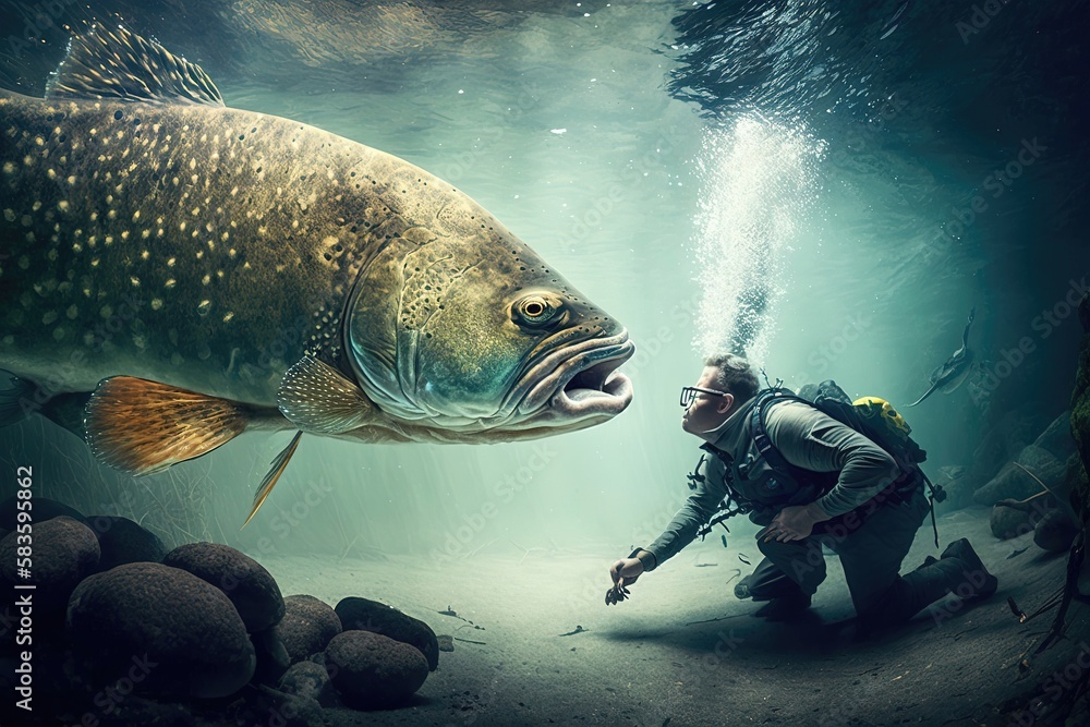 Mutated fish with distorted features and abnormal traits caused by the ...