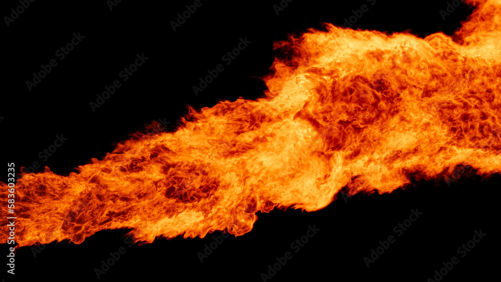 fire flame on black background. a realistic fire background. flame ...