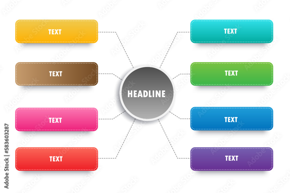Infographic Mind Map Vector Stock Vector | Adobe Stock