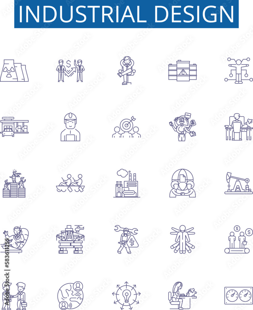 Industrial design line icons signs set. Design collection of Industrial ... Industrial design line icons signs set. Design collection of Industrial ...