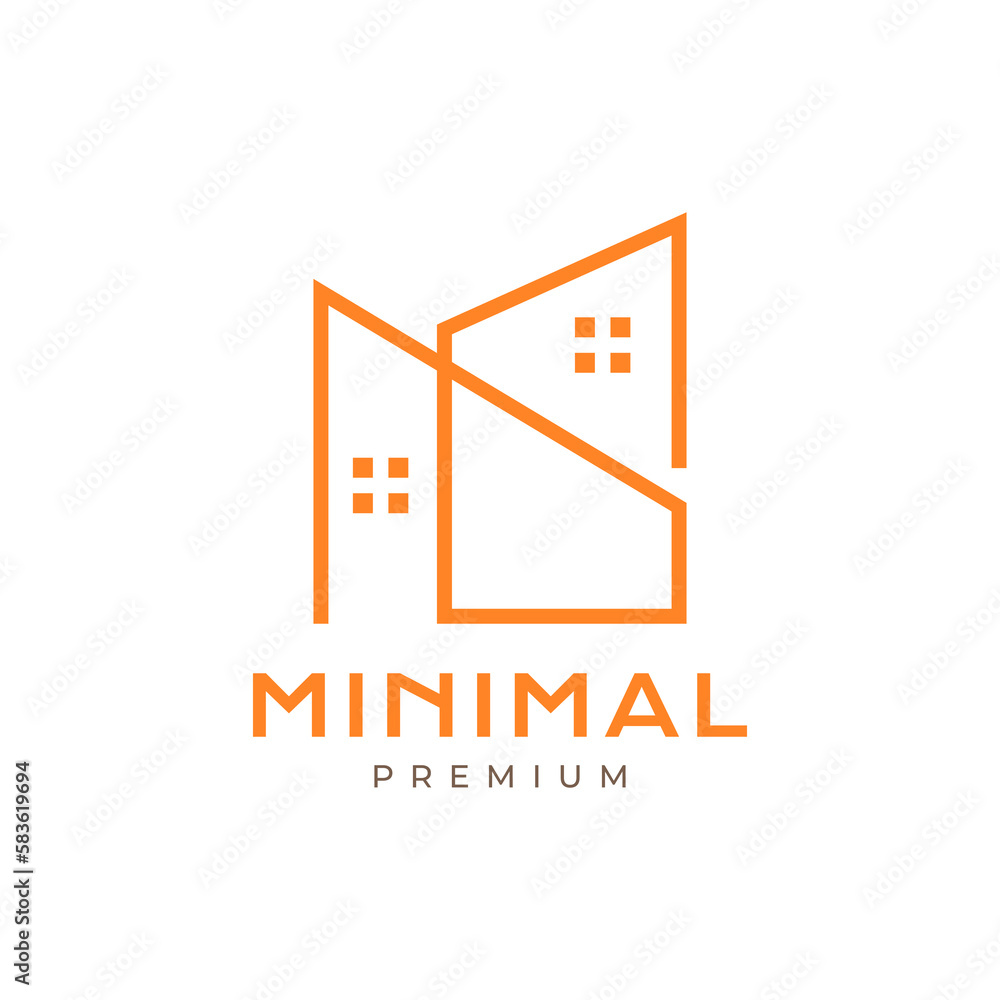 house home building futuristic minimalist architecture modern logo ...