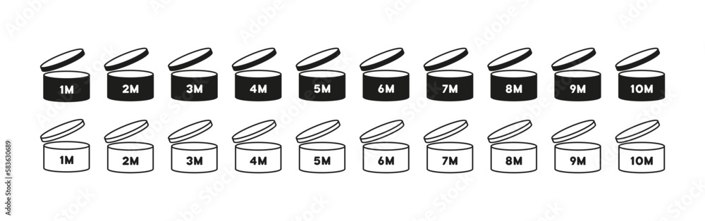 Expiration date set icon. Date of storage of goods after ...